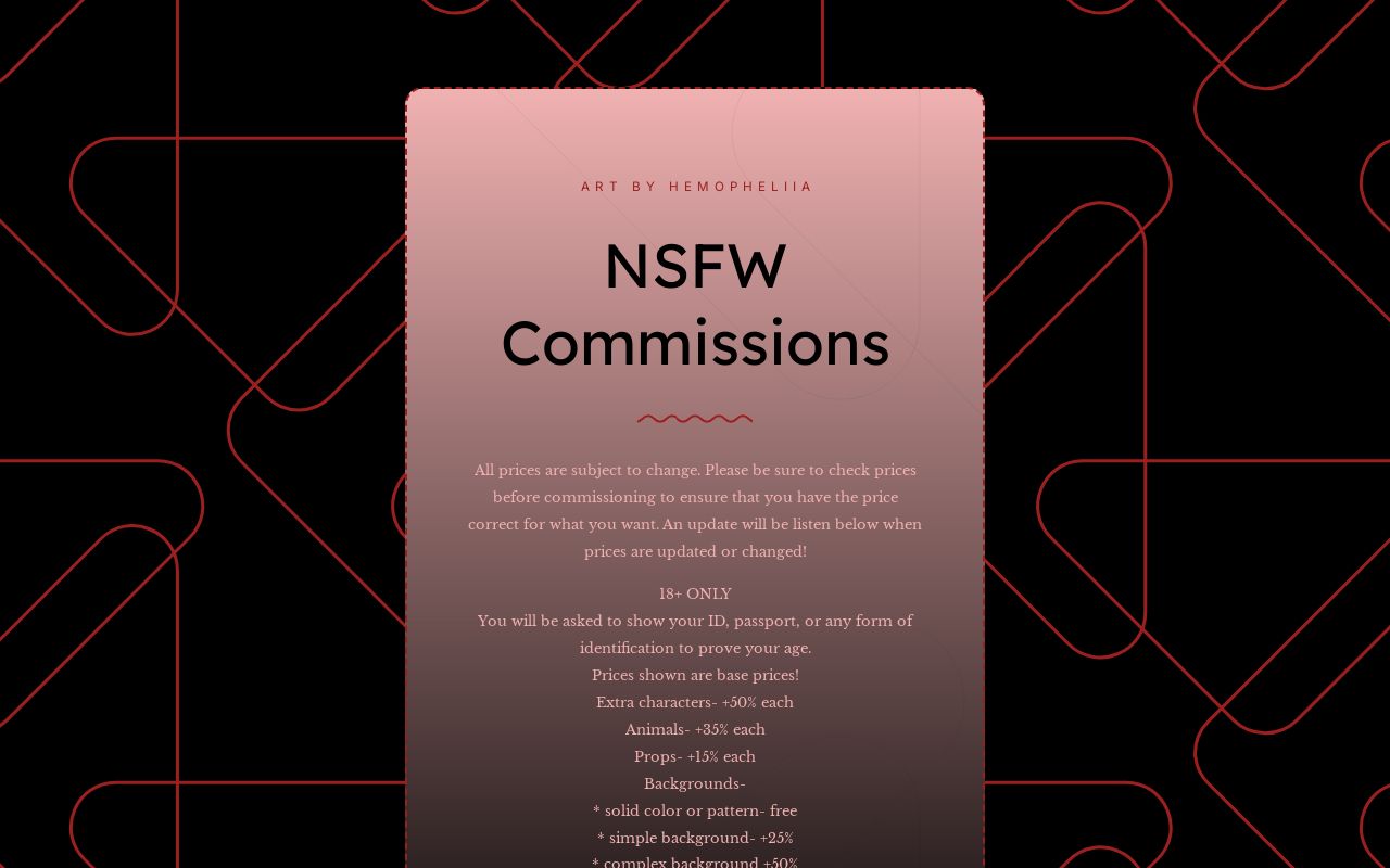 NSFW Commissions